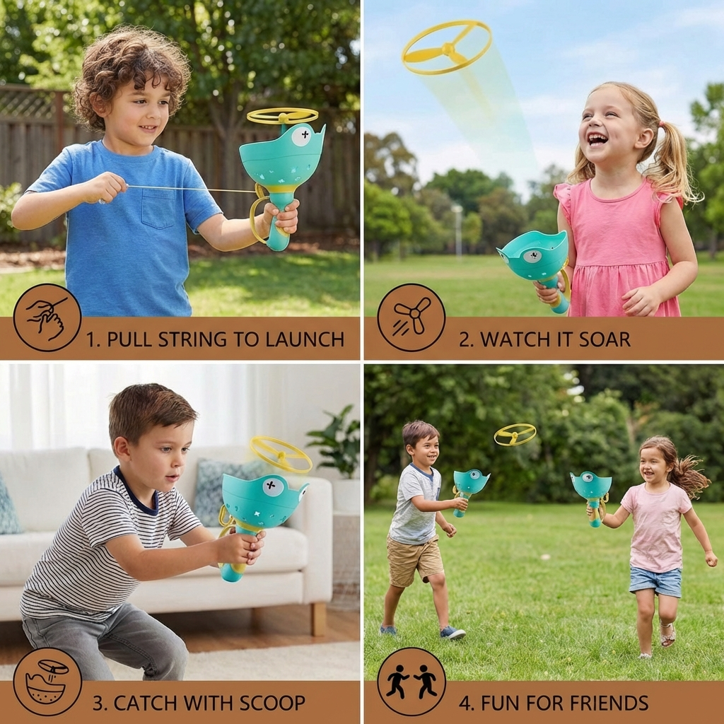 Flying Propeller Toy with String Starter – Australian Kids